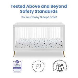 Delta Children Sloane 4-in-1 Acrylic Convertible Crib - Includes Conversion Rails, Bianca White w/Melted Bronze