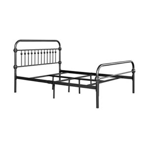 Epinki 81.6" L X 59.6" W X 44.4" H Metal Bed Frame Full Size Bed Frame - Black, Steel, Easy Assembly