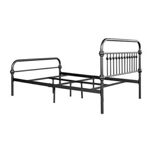 Epinki 81.6" L X 59.6" W X 44.4" H Metal Bed Frame Full Size Bed Frame - Black, Steel, Easy Assembly