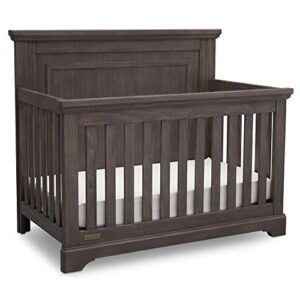 simmons kids slumbertime paloma 4-in-1 convertible baby crib - greenguard gold certified, rustic grey