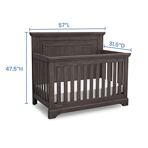 Simmons Kids SlumberTime Paloma 4-in-1 Convertible Baby Crib - Greenguard Gold Certified, Rustic Grey