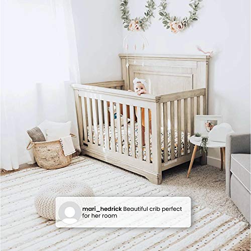 Simmons Kids SlumberTime Paloma 4-in-1 Convertible Baby Crib - Greenguard Gold Certified, Rustic Grey