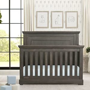 Simmons Kids SlumberTime Paloma 4-in-1 Convertible Baby Crib - Greenguard Gold Certified, Rustic Grey