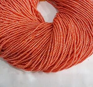 1 Strands Carnelian Stabilized Spacer Seed Beads Rondelle - Each Strand is 10.5" Long, Beads Measure 2-2.5mm Long Strand