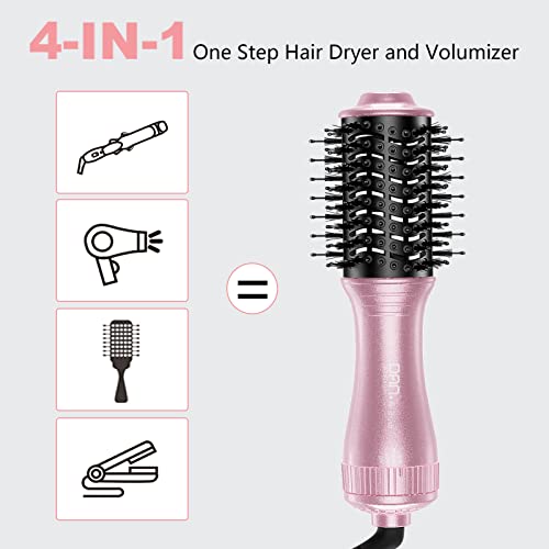 DAN Technology one Step Hair Dryer and volumizer,Small Blow Dryer Brush,2 inch Lightweight Electric Brush Hair, Blow Dry Round Brush,Ceramic hot Brush & Styler,Small Brush Hair dryers for Women…