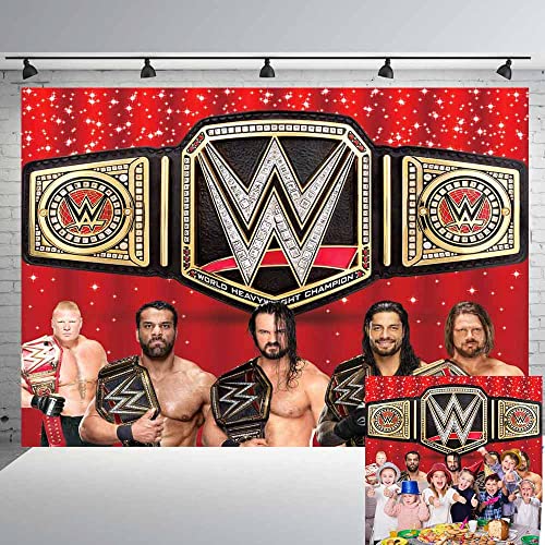 Wrestling Backdrop Boxing Match Birthday Party Supplies Sports Boxing Banner Ring Ropes Background Man Kids Birthday Decoration