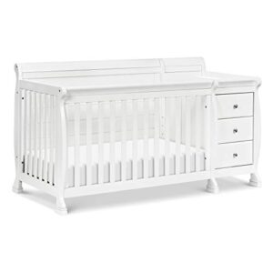 davinci kalani 4-in-1 convertible crib and changer combo in white