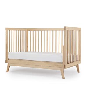 dadada Baby Soho 3-in-1 Convertible Crib – GREENGUARD Gold Certified, Made in Italy, Solid Beechwood – Adjustable Mattress Height, Modern Design 53.15 x 29.95 x 36.7 in 3 Colors (Natural)