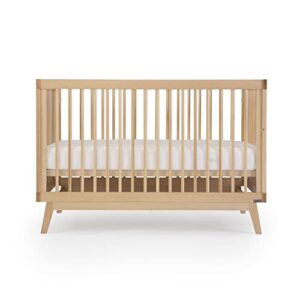 dadada Baby Soho 3-in-1 Convertible Crib – GREENGUARD Gold Certified, Made in Italy, Solid Beechwood – Adjustable Mattress Height, Modern Design 53.15 x 29.95 x 36.7 in 3 Colors (Natural)