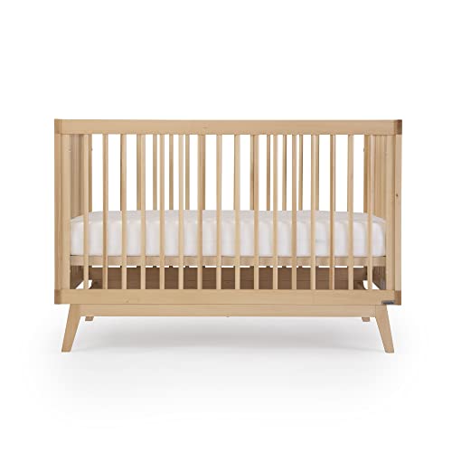 dadada Baby Soho 3-in-1 Convertible Crib – GREENGUARD Gold Certified, Made in Italy, Solid Beechwood – Adjustable Mattress Height, Modern Design 53.15 x 29.95 x 36.7 in 3 Colors (Natural)