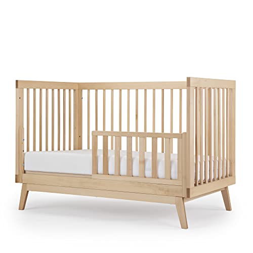 dadada Baby Soho 3-in-1 Convertible Crib – GREENGUARD Gold Certified, Made in Italy, Solid Beechwood – Adjustable Mattress Height, Modern Design 53.15 x 29.95 x 36.7 in 3 Colors (Natural)