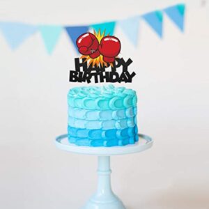 Boxing Happy Birthday Cake Topper,Sports Birthday Theme Party Cake Decor,Wrestle Themed Baby Shower or Birthday Party Decor Supplies