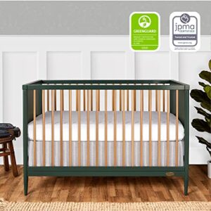 Dream On Me Clover 4-in-1 Modern Island Crib with Rounded Spindles in Olive, Convertible Crib, Mid-Century Meets Modern, Coordinates with The Clover Changing Counter