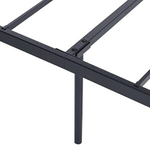 Epinki Metal Bed Frame Twin Size Single Platform Mattress Base, Metal Tube Twin Size, Black No Box Spring Needed