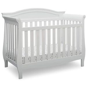 delta children lancaster 4-in-1 convertible baby crib, bianca white