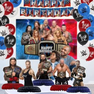 Wrestling Birthday Party Decoration, 7Pcs Wrestling Theme Party Centerpieces, Table Toppers, Cake Toppers, Wrestling Boxing Match Party Supplies for Boys and Girls