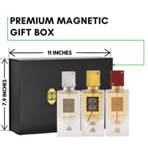 Lattafa Perfumes Ana Abiyedh, Ana Abiyedh Leather & Ana Abiyedh Rouge EDP-60ml(2.02 oz) With Magnetic Gift Box Perfect For Gifting