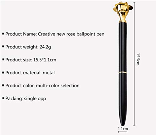 JYDQM 8pcs Customized with Own Logo Diamond Ballpoint Pen Rose Gold Metal Pens