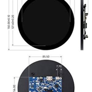 waveshare 5inch HDMI Round Touch Display, 1080 × 1080 Resolution, IPS, 10-Point Touch, Compatible with Raspberry Pi Series Board