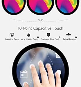 waveshare 5inch HDMI Round Touch Display, 1080 × 1080 Resolution, IPS, 10-Point Touch, Compatible with Raspberry Pi Series Board