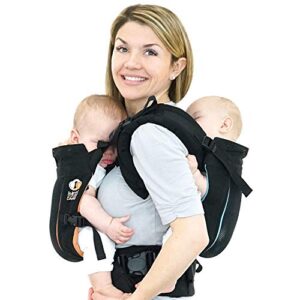 twingo carrier - air model - classic black - great for all seasons - breathable mesh - fully adjustable tandem or 2 single baby carrier for men, woman, twins and babies 10-45 lbs