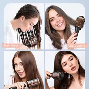 Hair Dryer Brush Blow Dryer Brush in One, Brush Blow Dryer with Negative Ionic, 4 in 1 Hair Dryer and Styler Volumizer Blowout Brush Hair Dryer for Drying Straightening Curling with Hair Towel Wrap