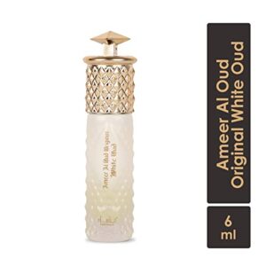 Manasik Ameer Al Oud Original White Oud ALCOHOL FREE Premium Attar, Fresh and Soothing Fragrance, Long Lasting Smell, Natural Roll on Itra Scent For Everyday, Ideal For Men & Women, 6ml