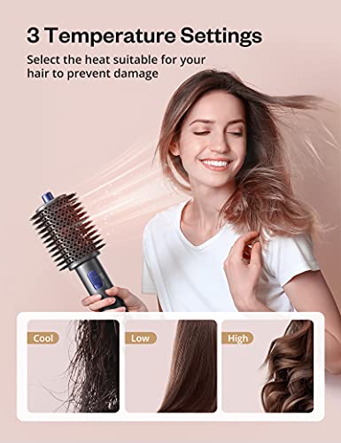 1300W Blow Dryer Brush, with High-Speed Brushless Motor (11000 RPM), Salon-Grade Hair Dryer Brush, Heated Curling Brush, with Negative Ions, Style, Curl, and Volumize, All-in-One Blow Dryer Brush