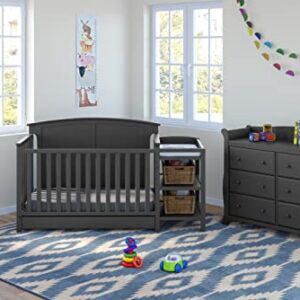 Storkcraft Steveston 5-in-1 Convertible Crib with Drawer (Gray) - Converts from Baby Crib to Toddler Bed, Daybed and Full-Size, Fits Standard Full-Size Crib Mattress, Adjustable Mattress Support Base