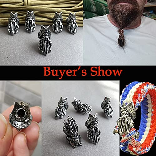 CALOZITO 1 Piece/Lot Silver Color Spacer Beads Long Beard Accessories For Bracelets Jewelry.B (BD649-4)