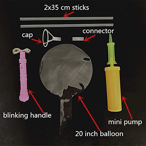 LED Light Up BoBo Balloons Colorful 10 Packs,3 Levels Flashing Handle,20 Inches Bubble Balloon,70cm Stick,Christmas Birthday Party Decoration