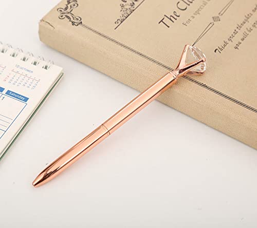 Personalized Pens with Name Personalized Pens in Bulk Custom Pens Personalized Bulk Customized Pens with Bussiness Name 6 PCS Diamonds Personalized Pens with Free Engraving (Rose Gold)