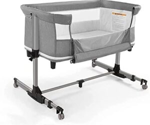 nordmiex baby crib,3 in 1 bassinet for baby,bedside sleeper bedside baby bassinets crib for newborn,adjustable portable baby bed for infant/baby,gray