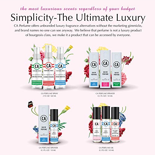 CA Perfume Niche Women Set Impression of (Love in White + Spring Flower + Aventura for Her + Velvet Rose Oud + WildBlubell) Fragrance Sample Travel Size Parfum Sprayer (2 Fl Oz/60 ml) x 5