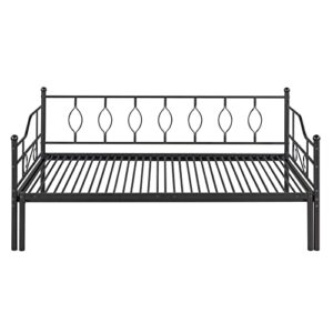 Bed Frames Twin, Twin Bed Platform Bed Bed Frame Black Steel with Trundle No Box Required, Easy Assembly 78.7 Inch