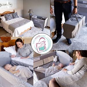 babywombworld Baby Bedside Sleeper Bassinet Bed: 3-in-1 Portable Crib for Newborns, Side Sleeper for Babies, Toddler Play Pen