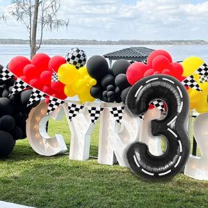 DEAPEICK 134pcs Balloons Race Car Birthday Party Supplies Decorations for Boys - Racing car Theme Party Supplies Happy Birthday Racecar Number Balloons Garland Kit Vroom Birthday Party Decorations