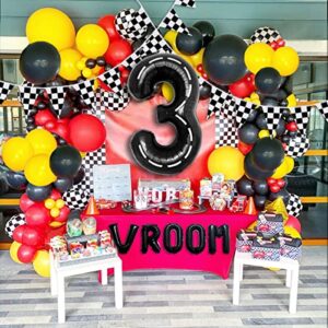 DEAPEICK 134pcs Balloons Race Car Birthday Party Supplies Decorations for Boys - Racing car Theme Party Supplies Happy Birthday Racecar Number Balloons Garland Kit Vroom Birthday Party Decorations