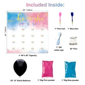 Baby Gender Reveal Dart Board Game,Gender Reveal Balloon for Girl or Boy,Pink and Blue Powder for He or She Party,Gender Reveal Party decoration kit