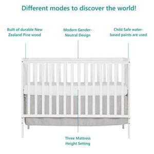 Dream On Me Synergy 5-In-1 Convertible Crib In White, Greenguard Gold Certified