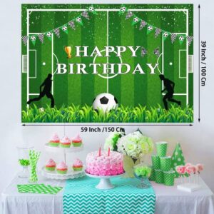 Soccer Birthday Party Decorations, 178 Pcs Soccer Ball Theme Party Supplies for Boys Baby - Banner, Cake, and Cupcake Toppers, Balloons. Hanging Swirl, Backdrop, Soccer Stickers