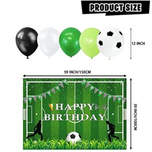 Soccer Birthday Party Decorations, 178 Pcs Soccer Ball Theme Party Supplies for Boys Baby - Banner, Cake, and Cupcake Toppers, Balloons. Hanging Swirl, Backdrop, Soccer Stickers