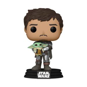 funko pop! star wars: the mandalorian (din djarrin) holding the child (grogu) vinyl bobblehead