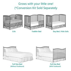 Dream On Me Chelsea 5-in-1 Convertible Crib, Steel Grey