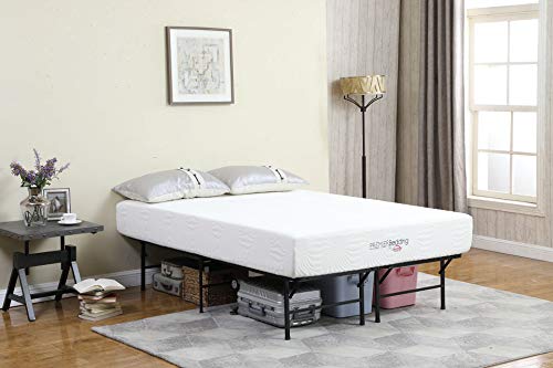 Coaster Home Furnishings Hetfield 16 Inch Foldable Metal Platform Bed Frame Mattress Foundation – Under-Bed Storage, Tools-Free Assembly, Box Spring Replacement – Full