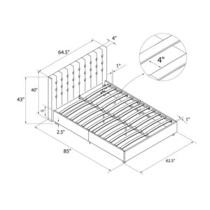 DHP Emily Upholstered Platform Bed with Modern Vertical Tufted Headboard, No Box Spring Needed, Queen, Black Faux Leather