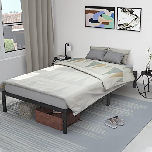 Platform Bed Frame Twin, Cesaron 14 Inch Metal Bed Frame with Steel Slats - 3500LBS Support, No Noise, No Box Spring Needed (Twin)