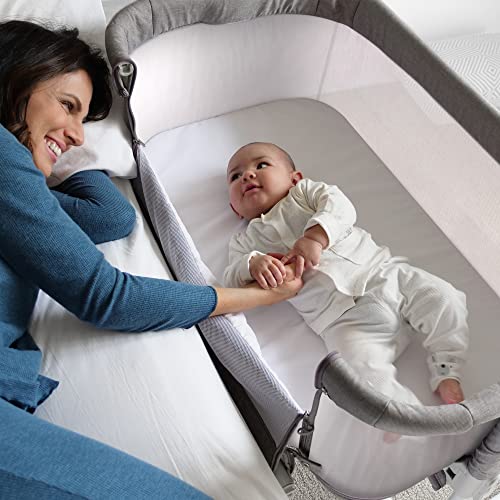 OPTIMISK 4in1 Bedside Bassinet Sleeper for Baby Girl or boy, Portable Bassinet, Baby Crib, Playpen, 4 Bassinet Mattress Sheets, All Mesh, and usable up to 12 Months