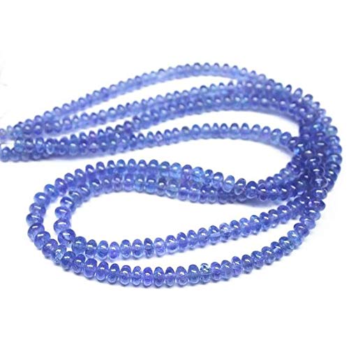 LKBEADS 2 Strands Natural Tanzanite Faceted Rondelle Micro Gemstone Craft Loose Spacer Beads 16 Inch Long 4mm 5.5mm Code-HIGH-310