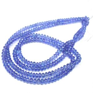 LKBEADS 2 Strands Natural Tanzanite Faceted Rondelle Micro Gemstone Craft Loose Spacer Beads 16 Inch Long 4mm 5.5mm Code-HIGH-310